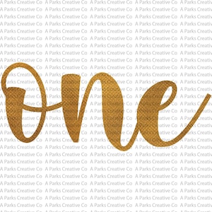 Gold ONE 1st Birthday PNG Digital Download Clipart Printable File, for ...