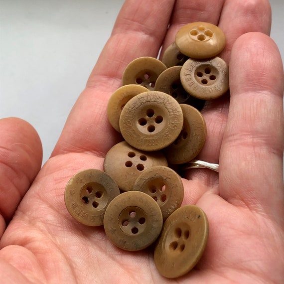 4 with Different Designs Beige Vegetable Ivory Buttons Collectibles Art ...
