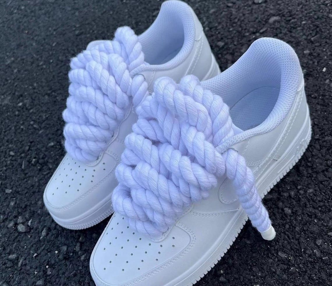 Air Force 1 W Customizable Thick Rope Lace - Etsy UK