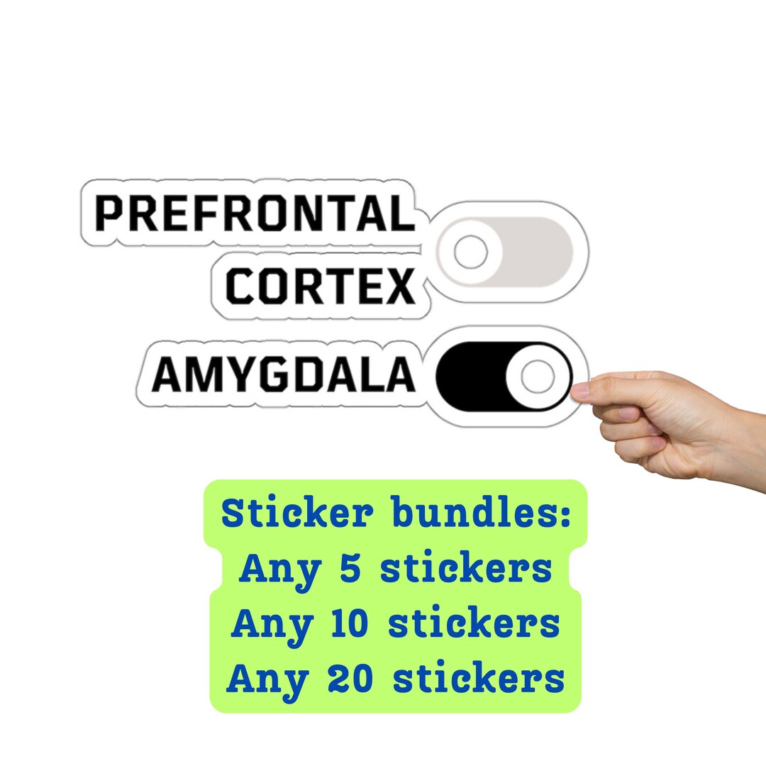 Amygdala on Prefrontal Cortex Off, Brain Funny Sticker, Laptop Stickers ...