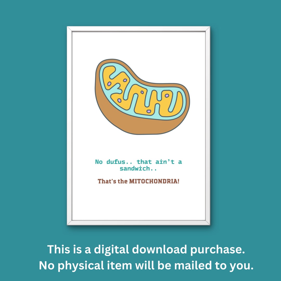 Science Wall Art, Mitochondria Funny, Science Gift, Biology Art Gift ...