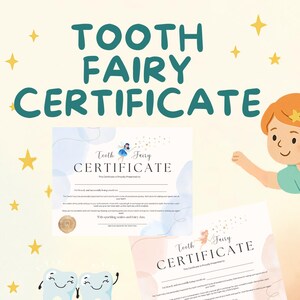 Printable Tooth Fairy Certificate for Girls & Boys - First Tooth Lost ...