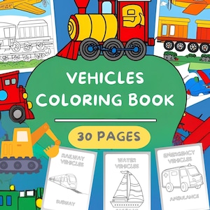 Vehicles Coloring Pages for Kids – 30 Printable, Easy Transportation ...