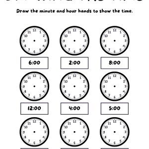 Learn the Clock – 30 Printable Pages - Fun & Educational Telling Time ...