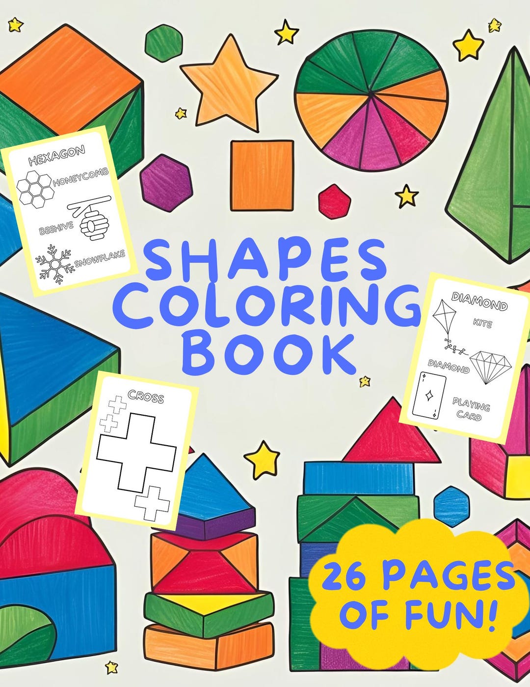 Basic Shapes Coloring Pages for Kids –26 Printable, Shape Recognition ...
