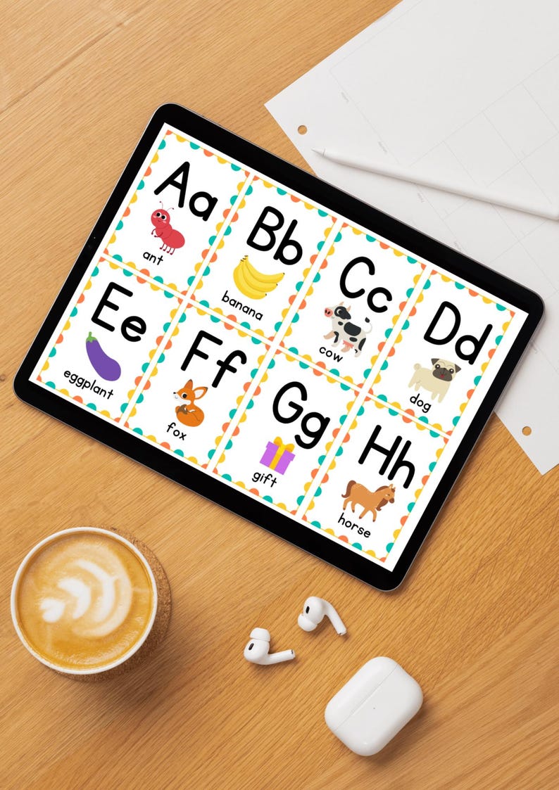 Printable Alphabet Flashcards for Kids -26 Montessori ABC Educational ...