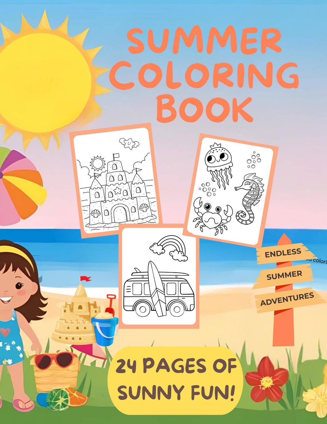 Summer Coloring Pages for Kids – 24 Printable, Creative,fun and Simple ...
