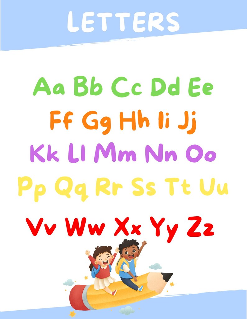 12 Preschool Educational Bundle Posters for Kids –printable Pages- ABC ...