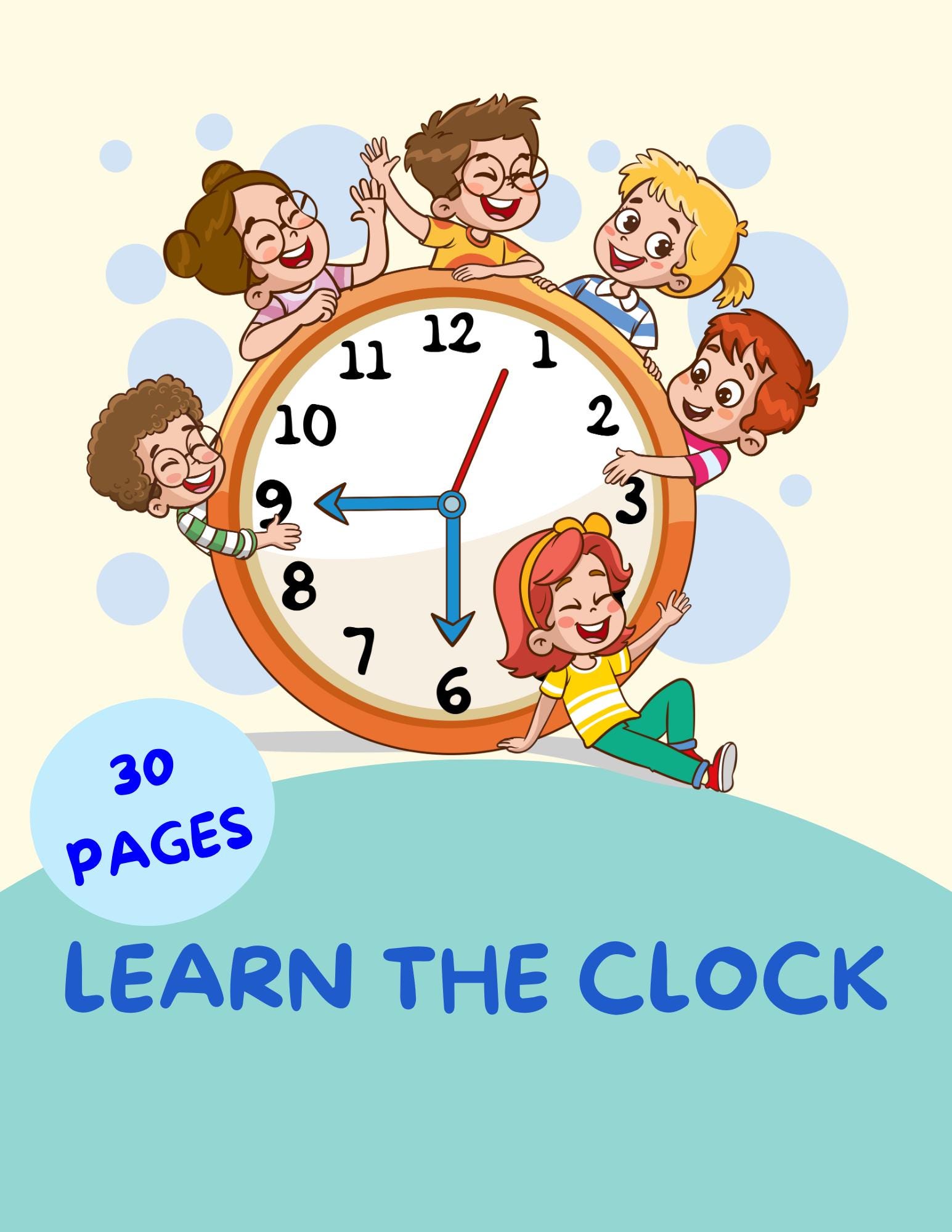 Learn the Clock – 30 Printable Pages - Fun & Educational Telling Time ...