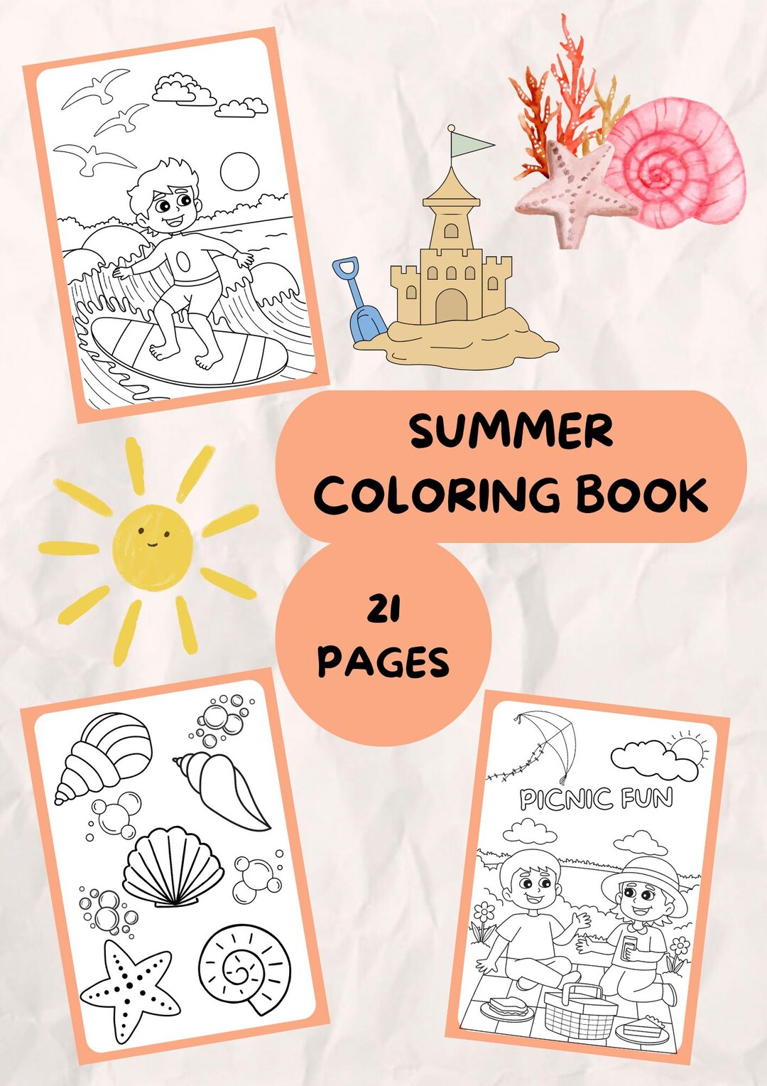 Summer Printable Coloring Pages for Kids – 21 Creative,enjoyable and ...
