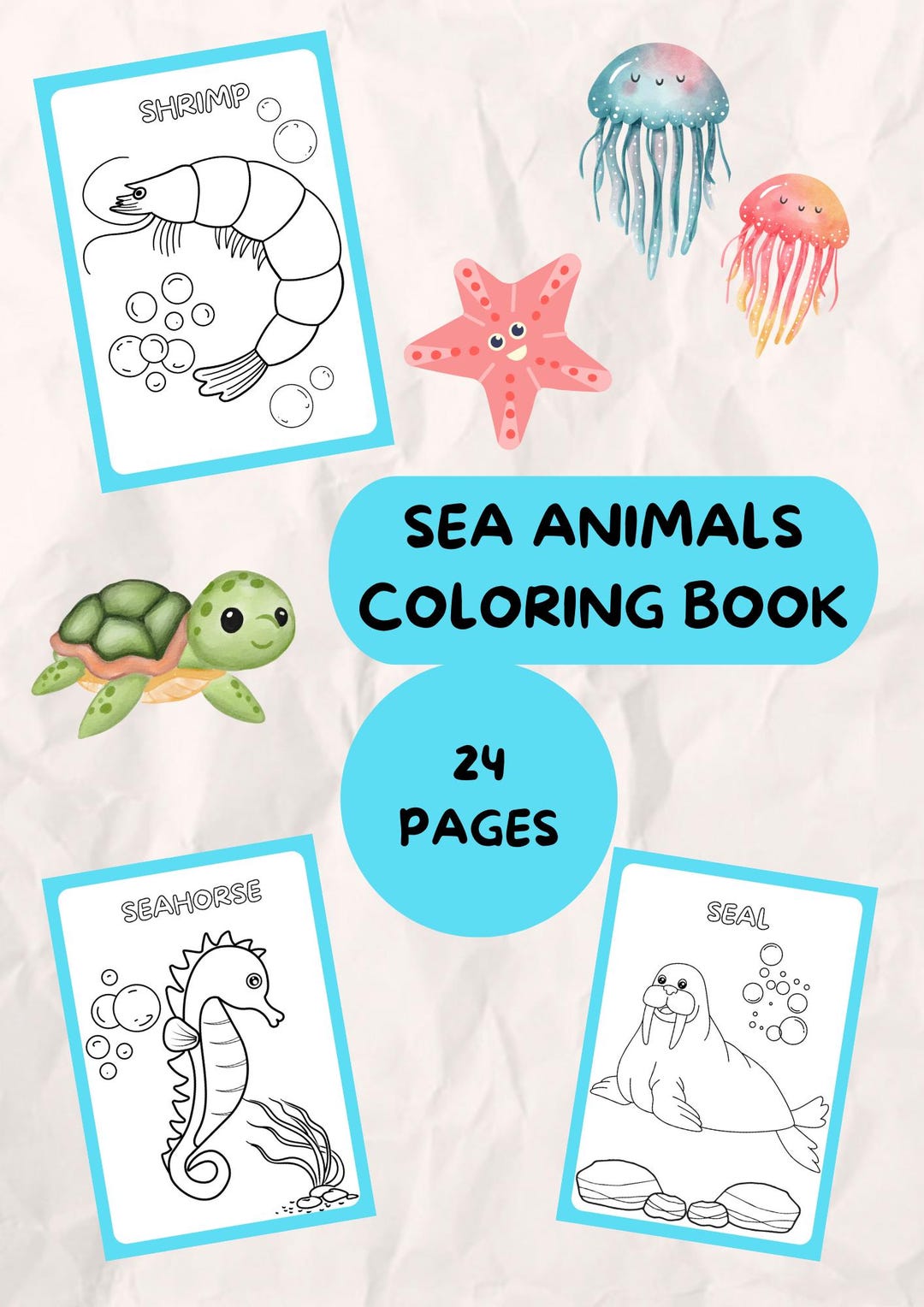Printable Sea Animals Coloring Pages for Kids –24 Fun & Educational ...