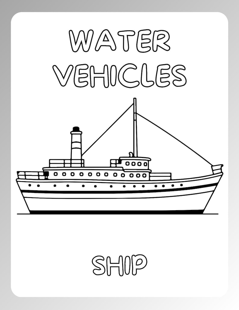Vehicles Coloring Pages for Kids – 30 Printable, Easy Transportation ...