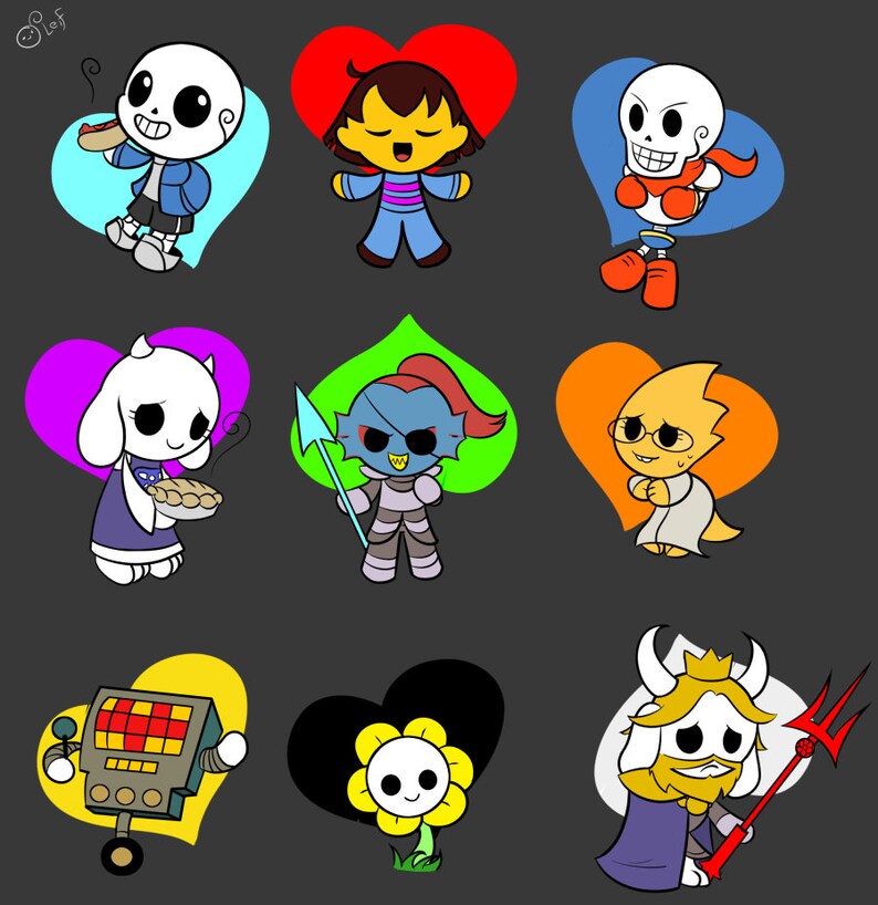 Undertale Sticker Set, Frisk Toriel Sans Papyrus Asgore Flowey Undyne Alphys Mettaton - Etsy