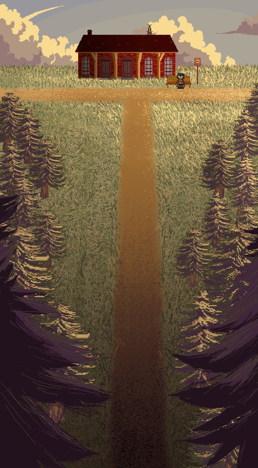 Bus Stop Pixel Art Large Print - Etsy