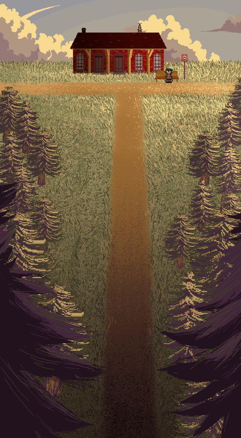 Bus Stop Pixel Art Large Print - Etsy