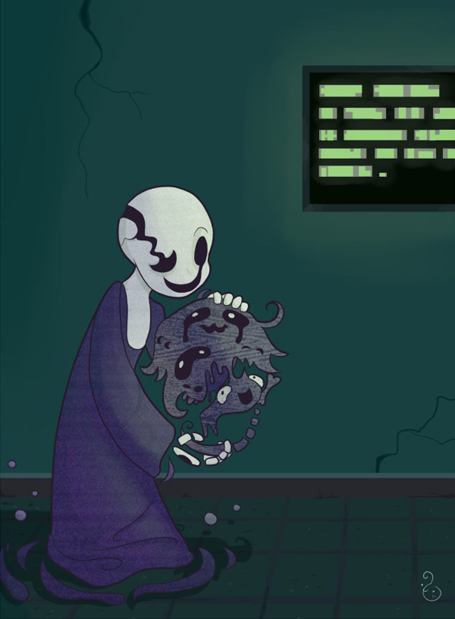 Gaster & Memoryhead Undertale Postcard Print - Etsy