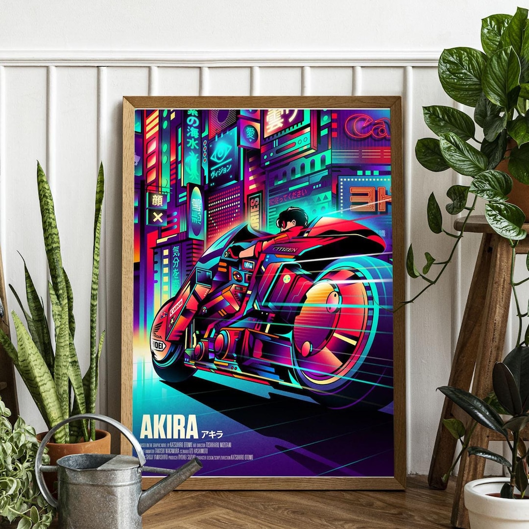 Akira - Akira Poster - Akira Print - Mid Century Movie Poster - Manga ...