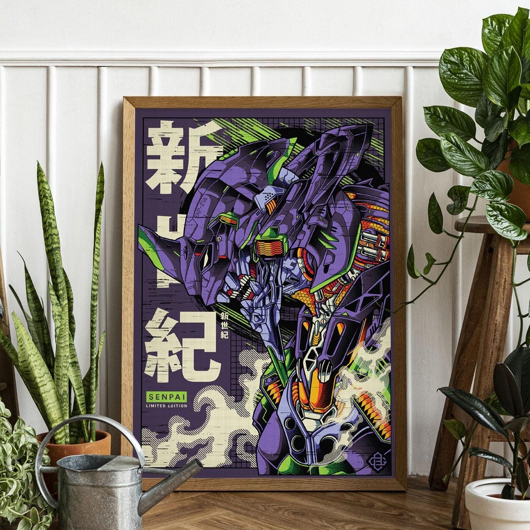 Neon Genesis Evangelion Anime Art Print, Revival Rebirth Death of ...