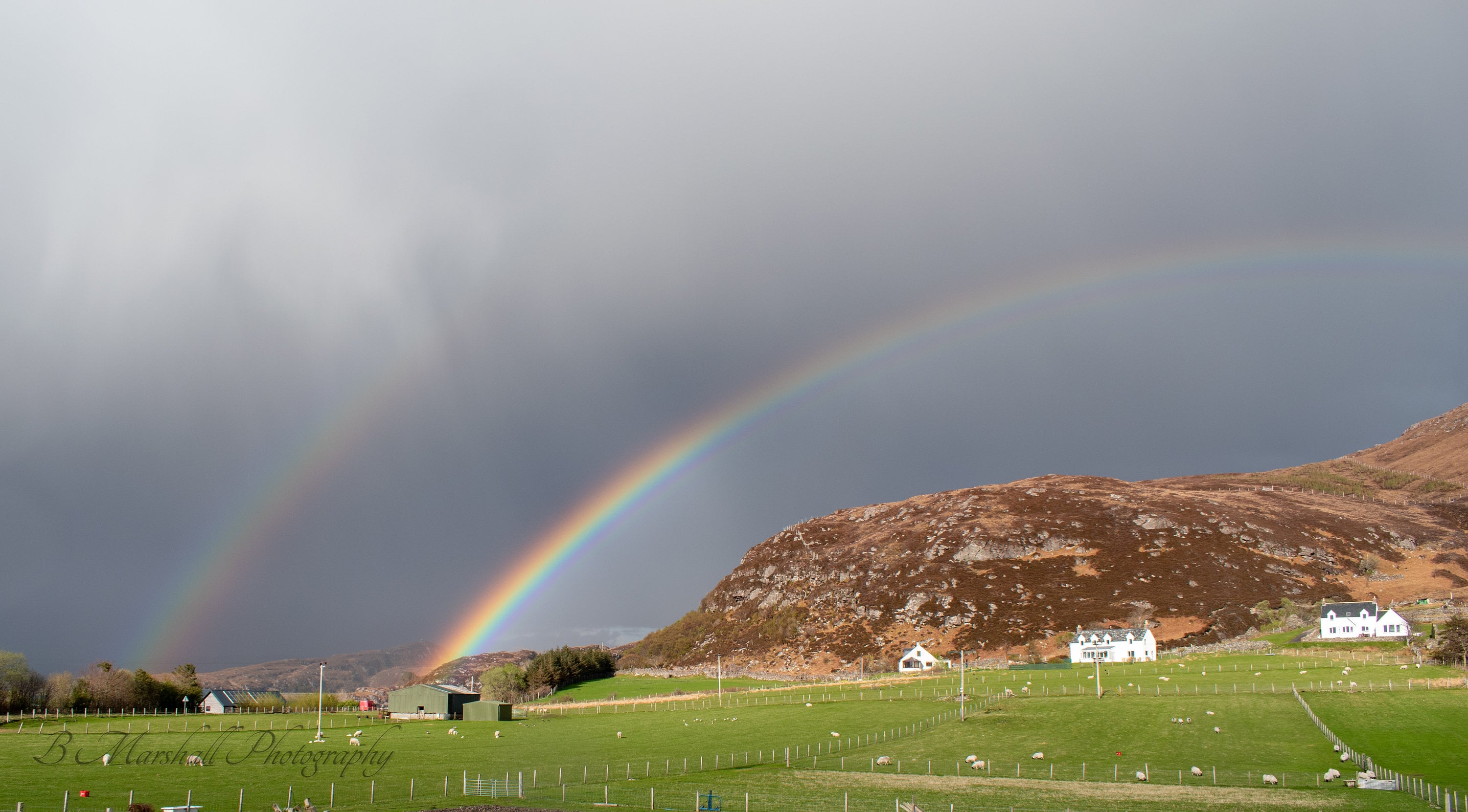 Double Rainbow on a Moody Day - Etsy