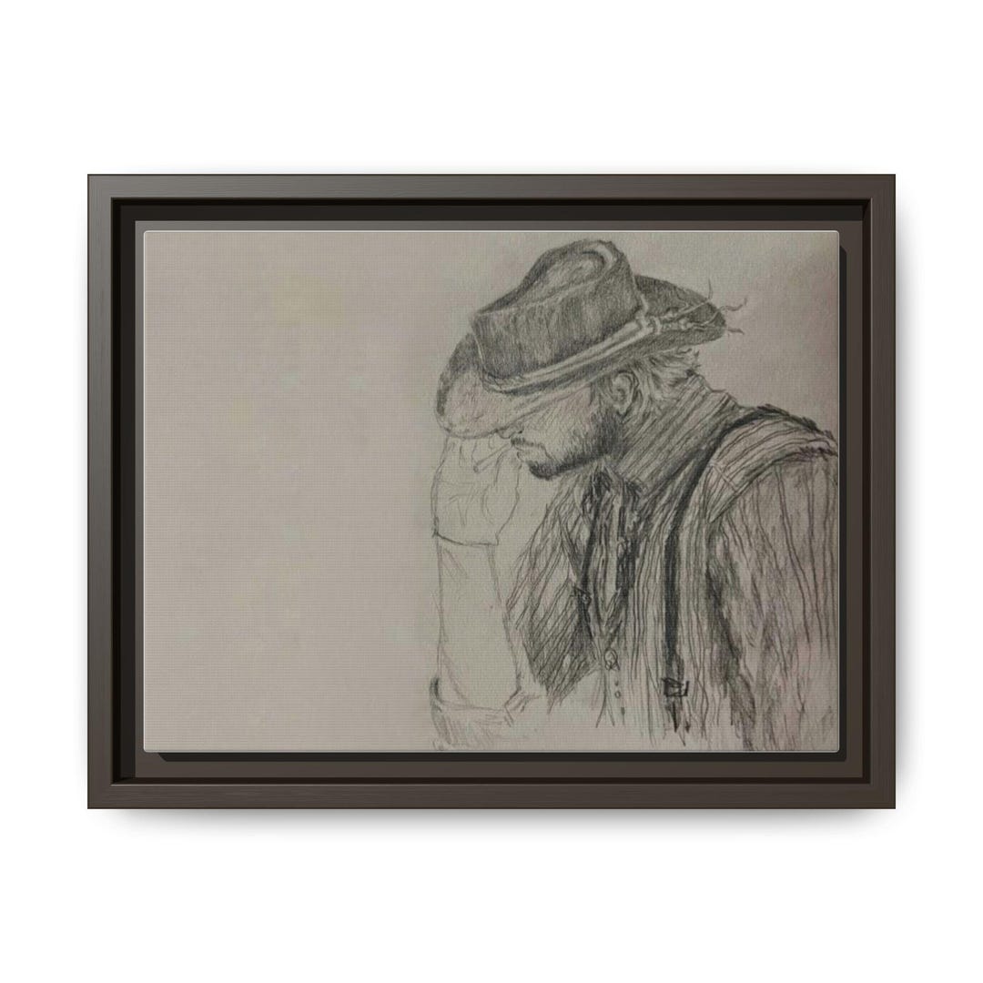 Framed Original Rustic Western Sketch, Arthur Morgan Drawing - Red Dead ...