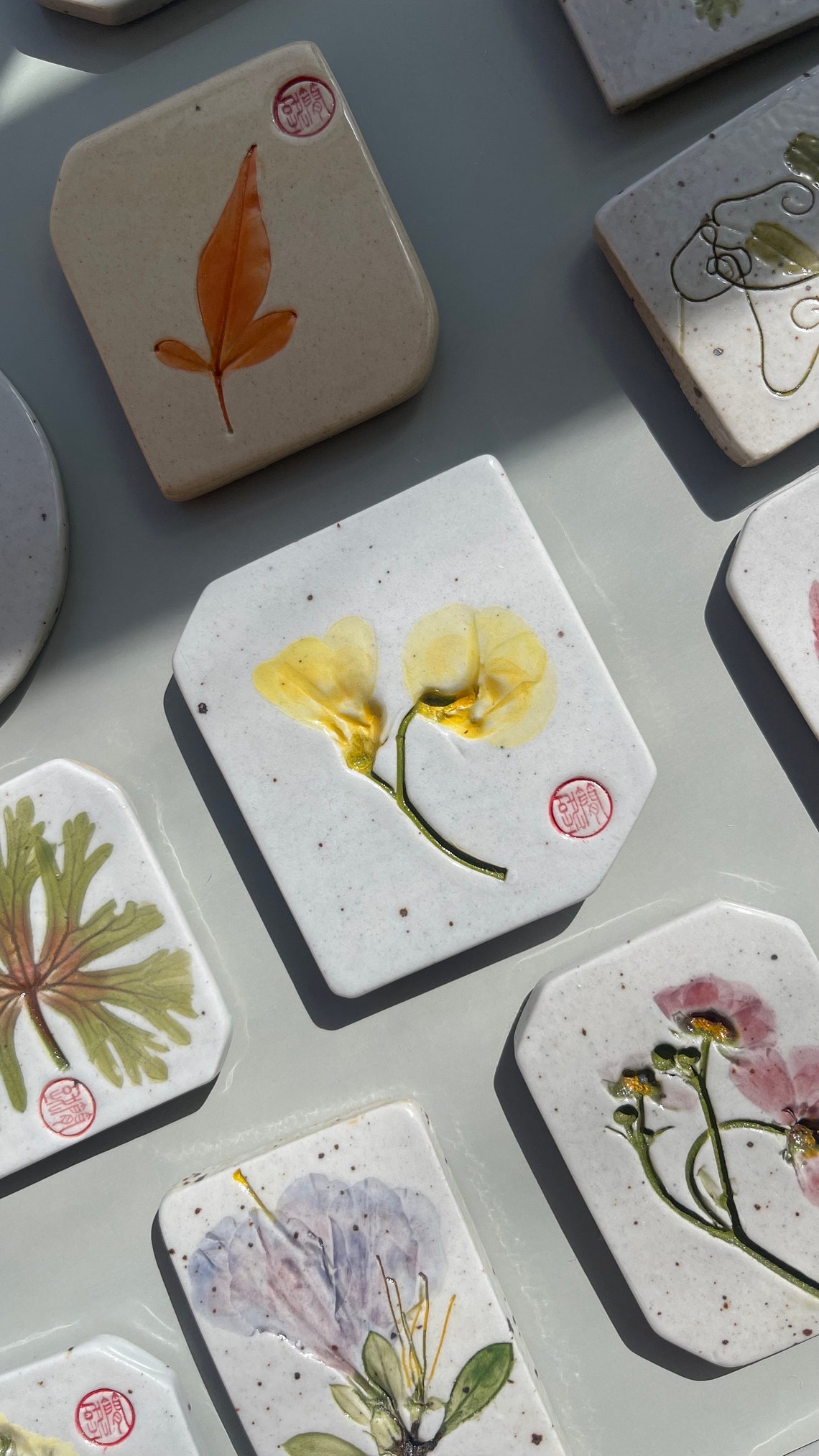 Handmade Botanical Print Ceramic Fridge Magnet - Etsy