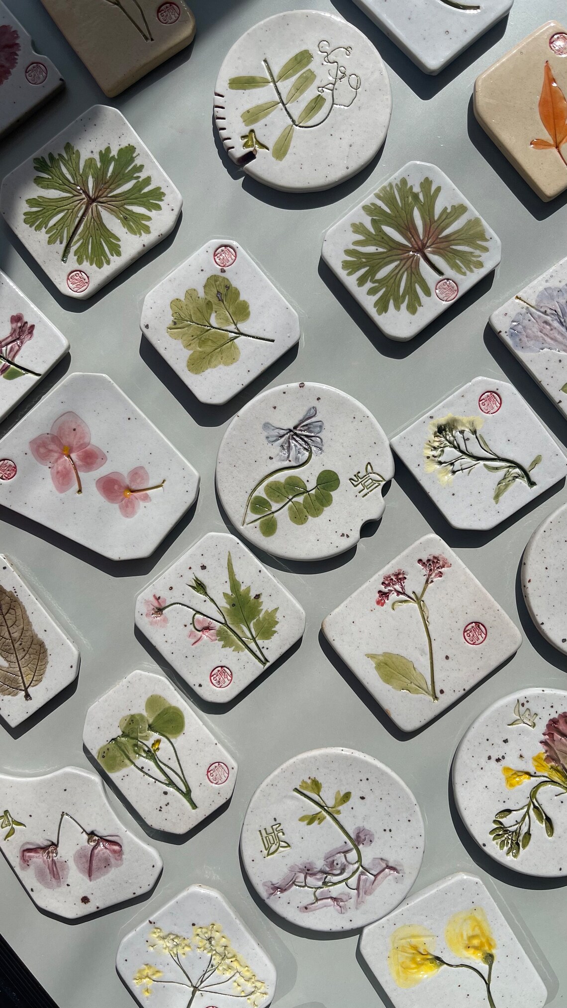 Handmade Botanical Print Ceramic Fridge Magnet - Etsy