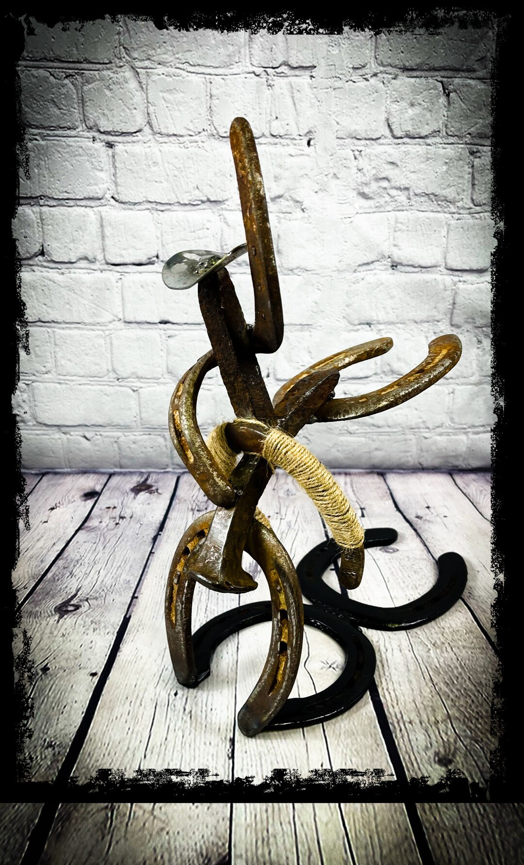 Handcrafted Rustic Recycled Horseshoe Cowboy - Etsy