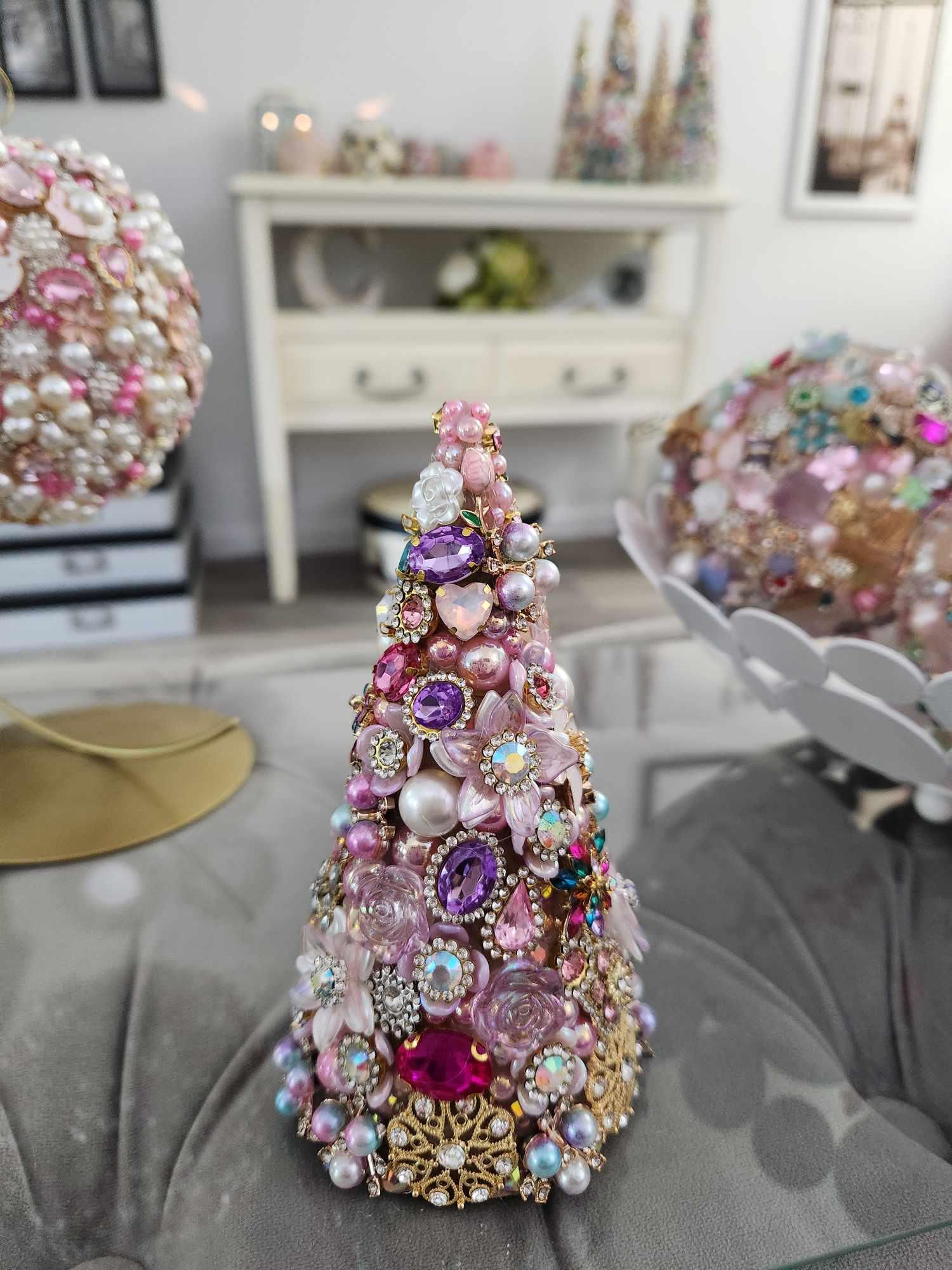 Beaded Mini Tree With Multiple Colors Using Repurposed Jewelry and ...