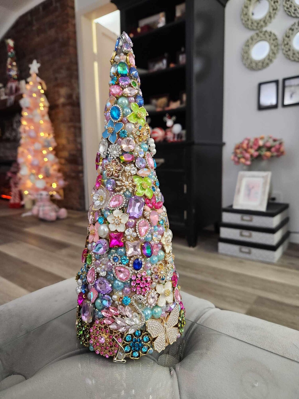 Lovely Medium Jeweled Multi Color Tree. 10.63 X 4. - Etsy