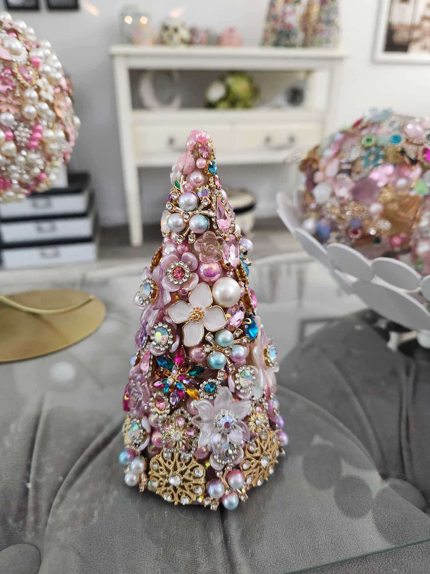 Beaded Mini Tree With Multiple Colors Using Repurposed Jewelry and ...