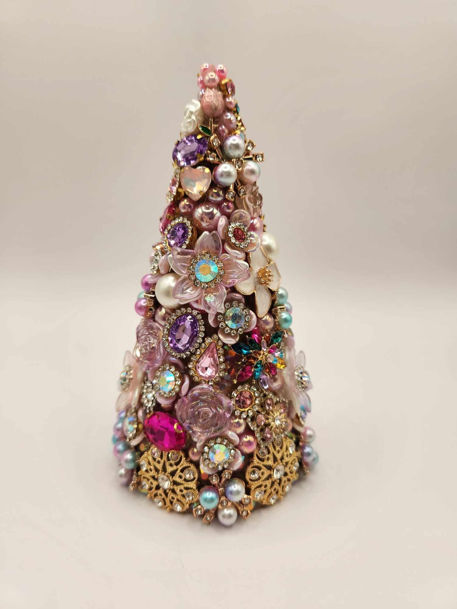 Beaded Mini Tree With Multiple Colors Using Repurposed Jewelry and ...