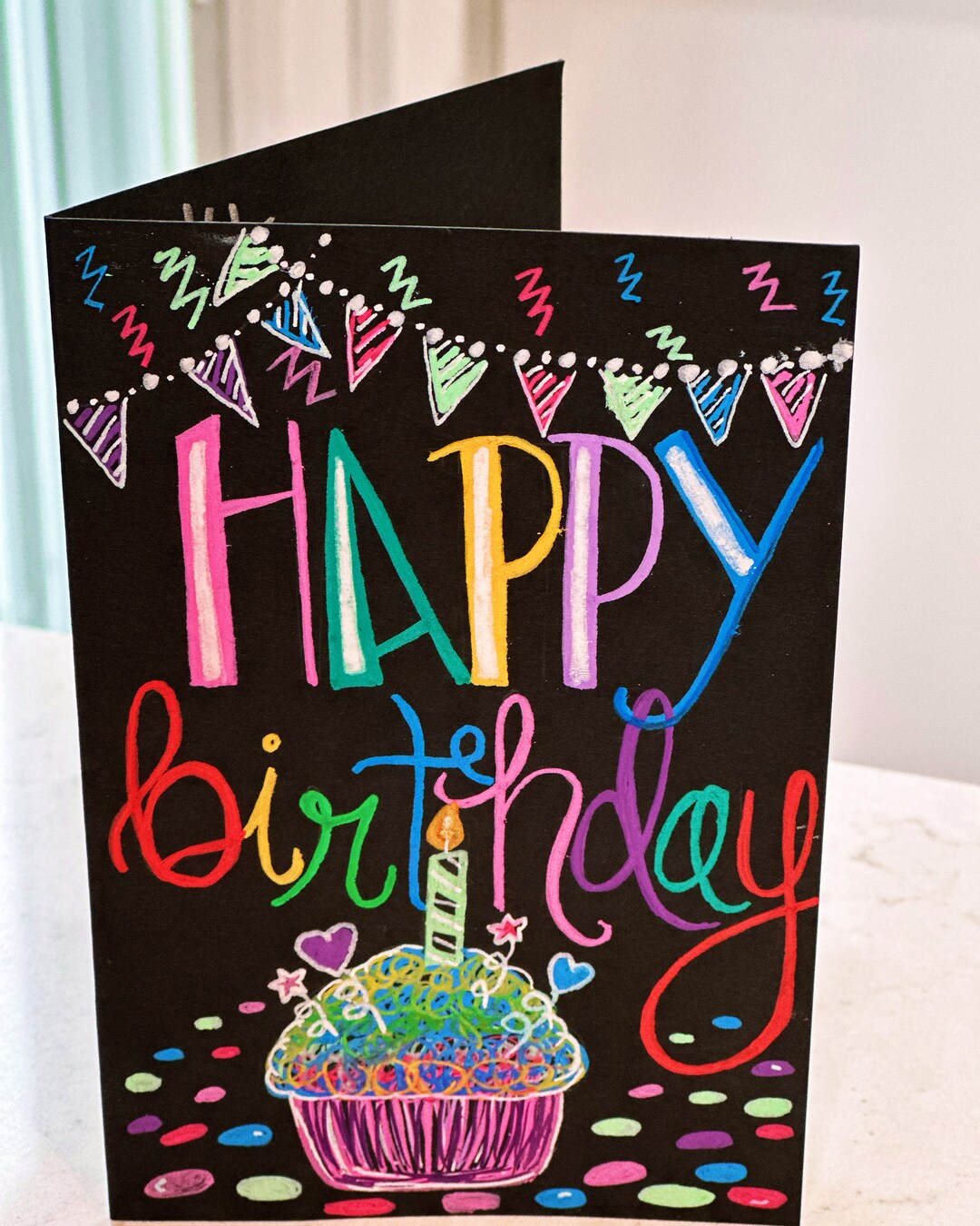 Chalkboard Style Birthday Card - CUSTOMIZABLE/PERSONIZED - Handmade ...