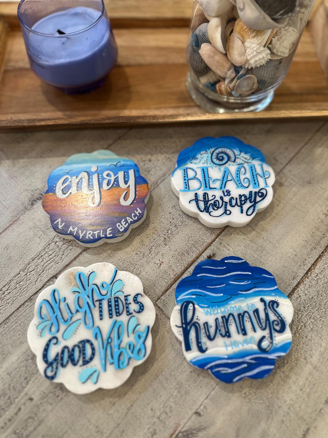 Beach Theme-custom Coasters - Etsy