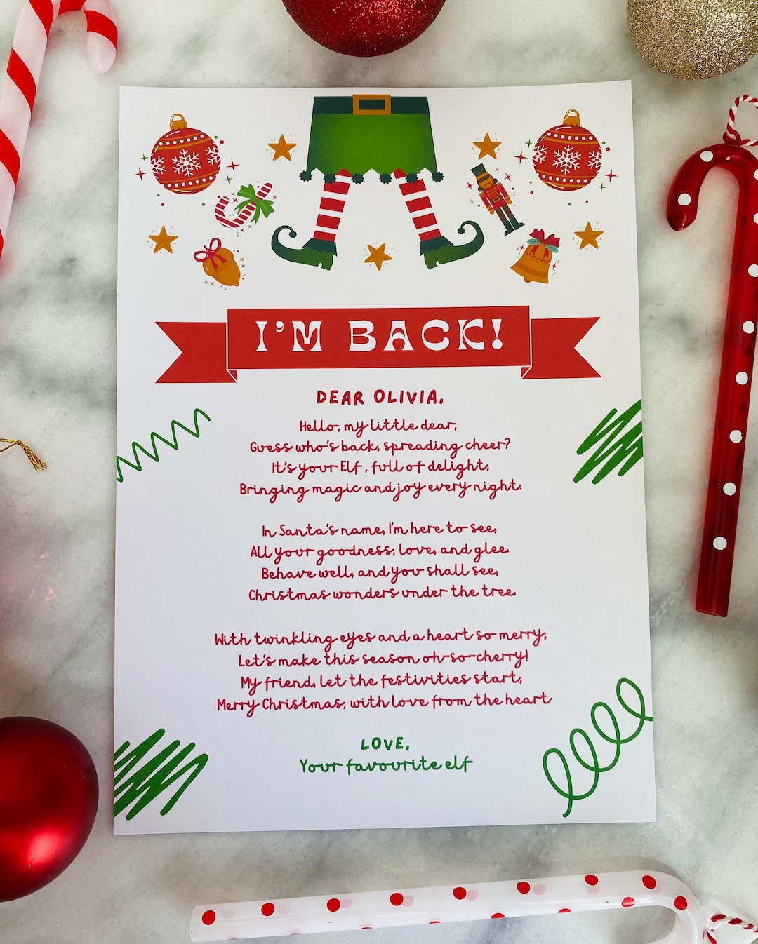 Personalised Elf Return im Back Arrival Letter Elf on the Shelf Letter ...