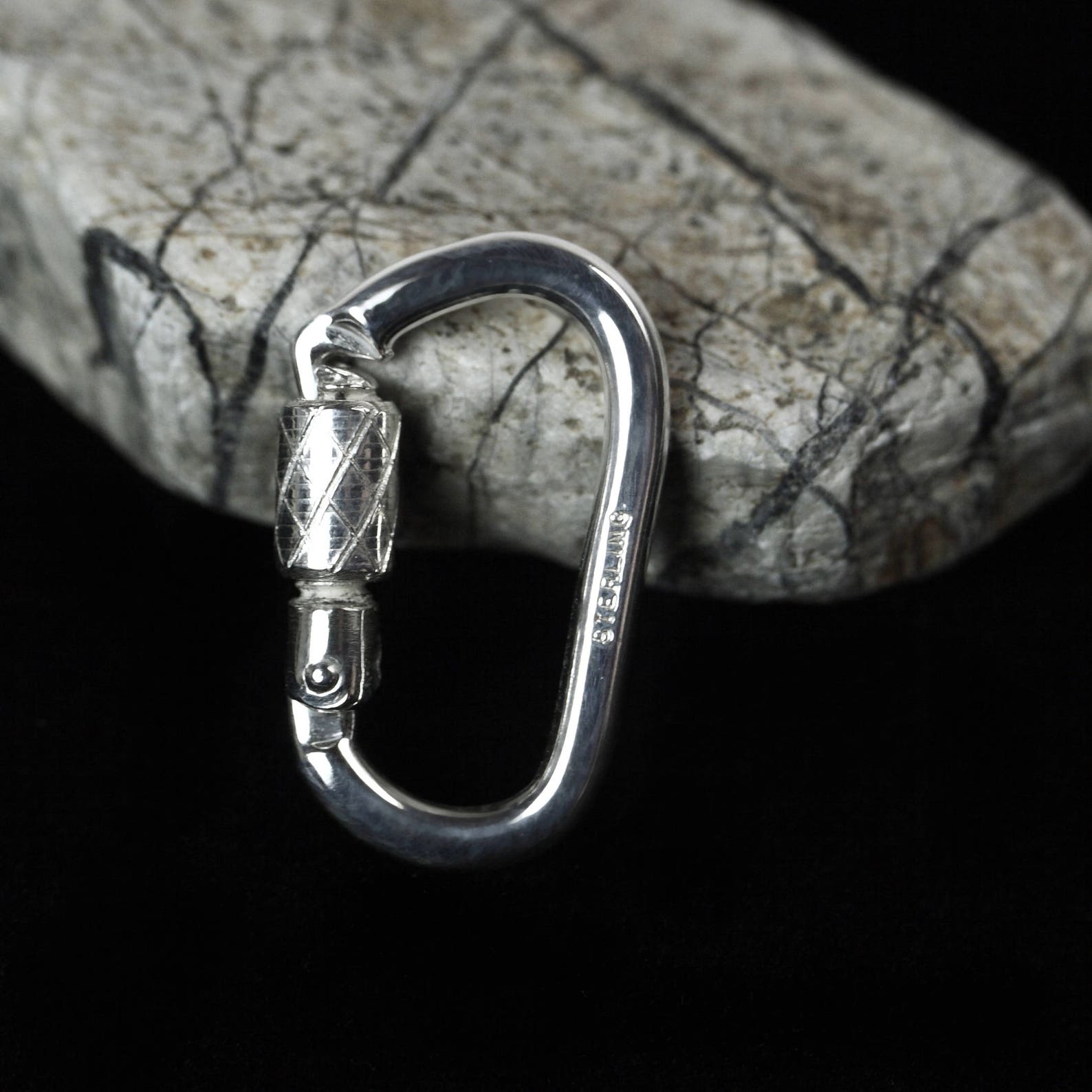 Functional Miniature Locking Carabiner Clasp Sterling Silver - Etsy