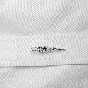 Figure 8 Knot Tuxedo Shirt Stud - Sterling Silver - SSD-339340-S-OX - Etsy