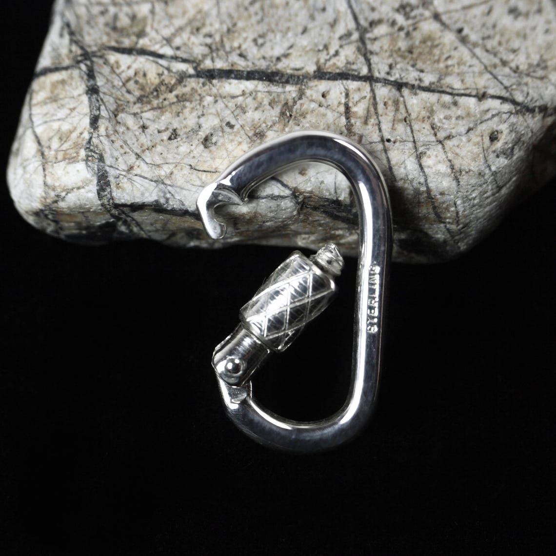 Functional Miniature Locking Carabiner Clasp Sterling Silver - Etsy