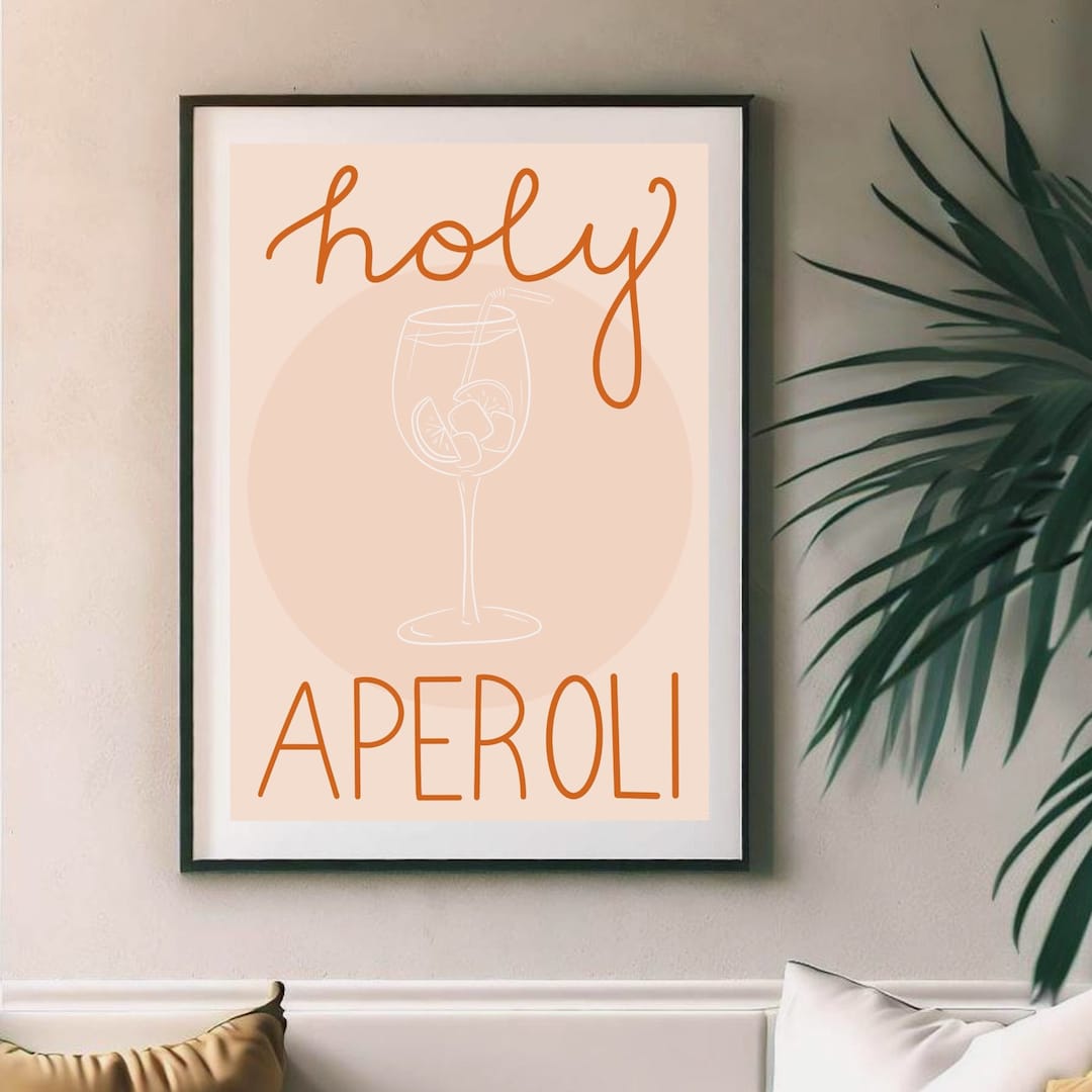 Minimalistic Holy Aperoli Poster Minimalistic Aperol Spritz Print ...