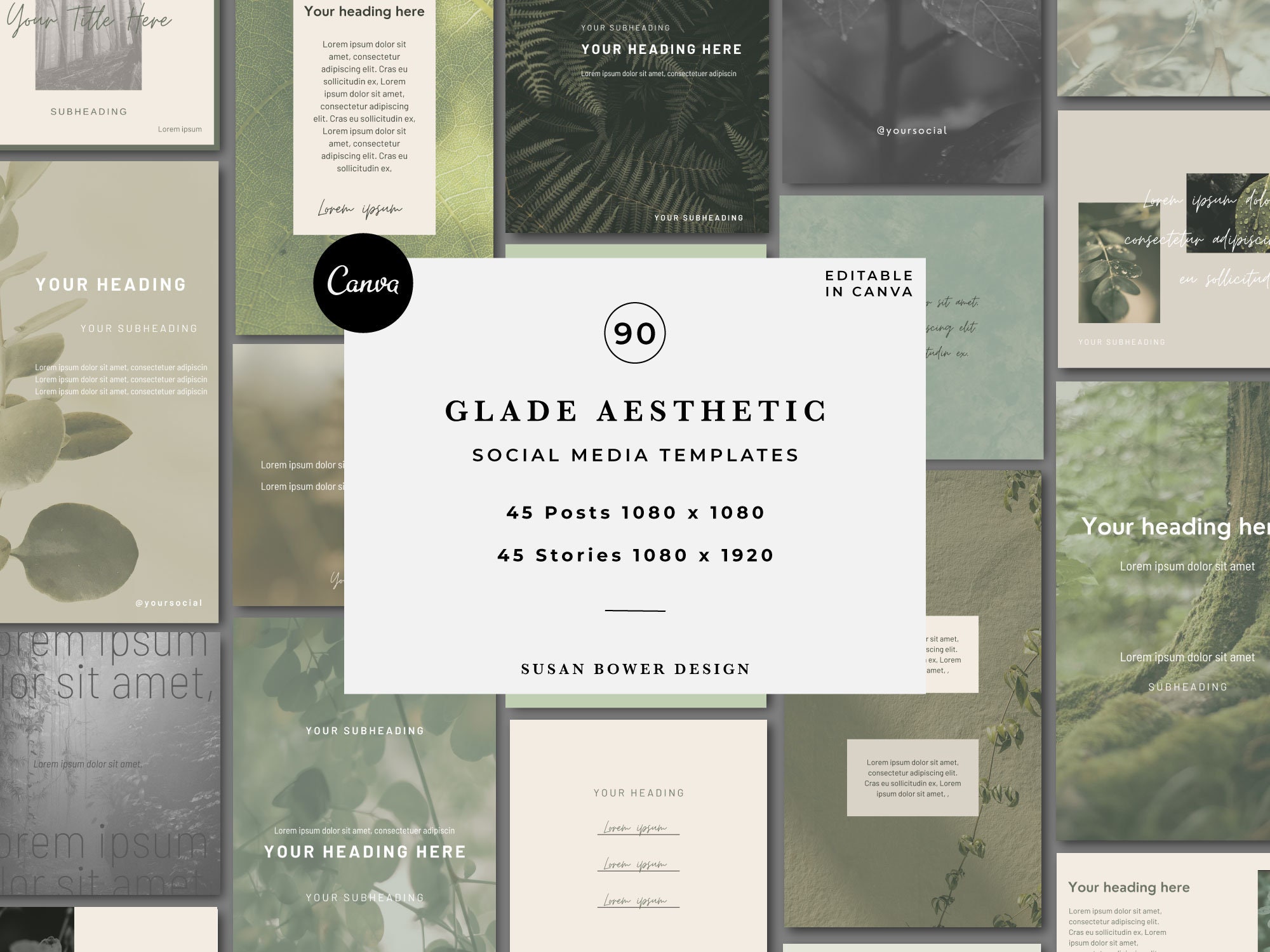 Glade Aesthetic Social Media Templates Canva Templates Small Business ...