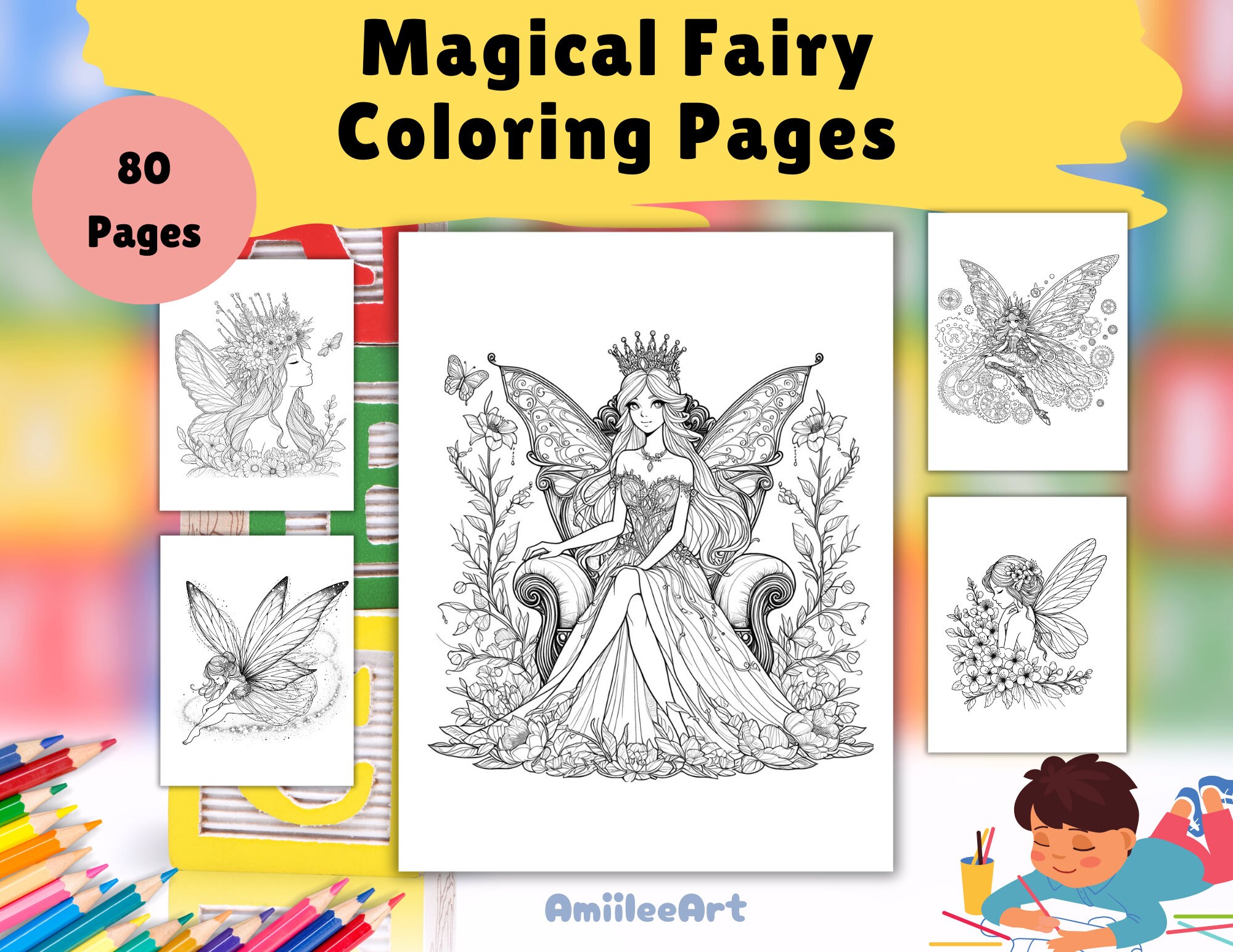 Fairy Coloring, Magical Fairy Coloring, Fairy Garden Teacup Coloring ...