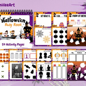 Halloween Busy Book: Toddler Learning Activities, Coloring Pages ...