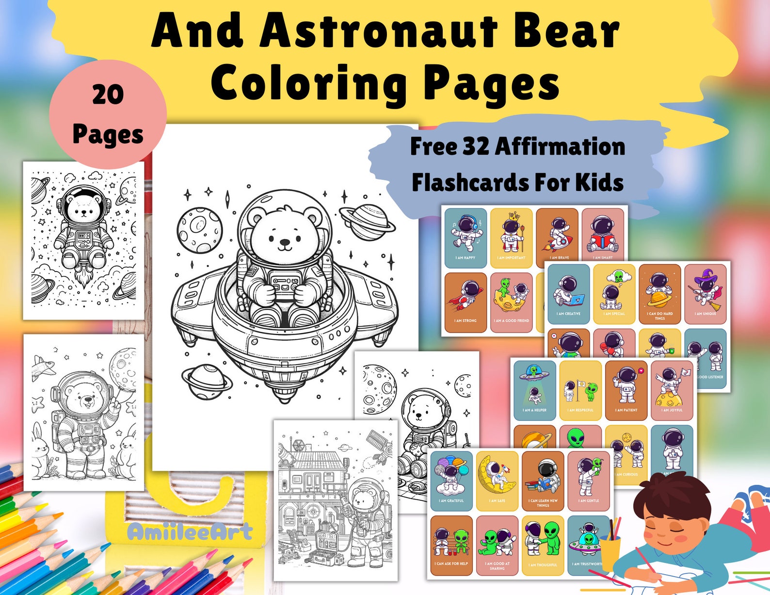 Astronaut Coloring Pages, Coloring Pages for Kids, Free 32 Affirmation ...