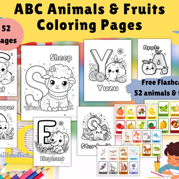 Coloring Pages a to Z - Etsy