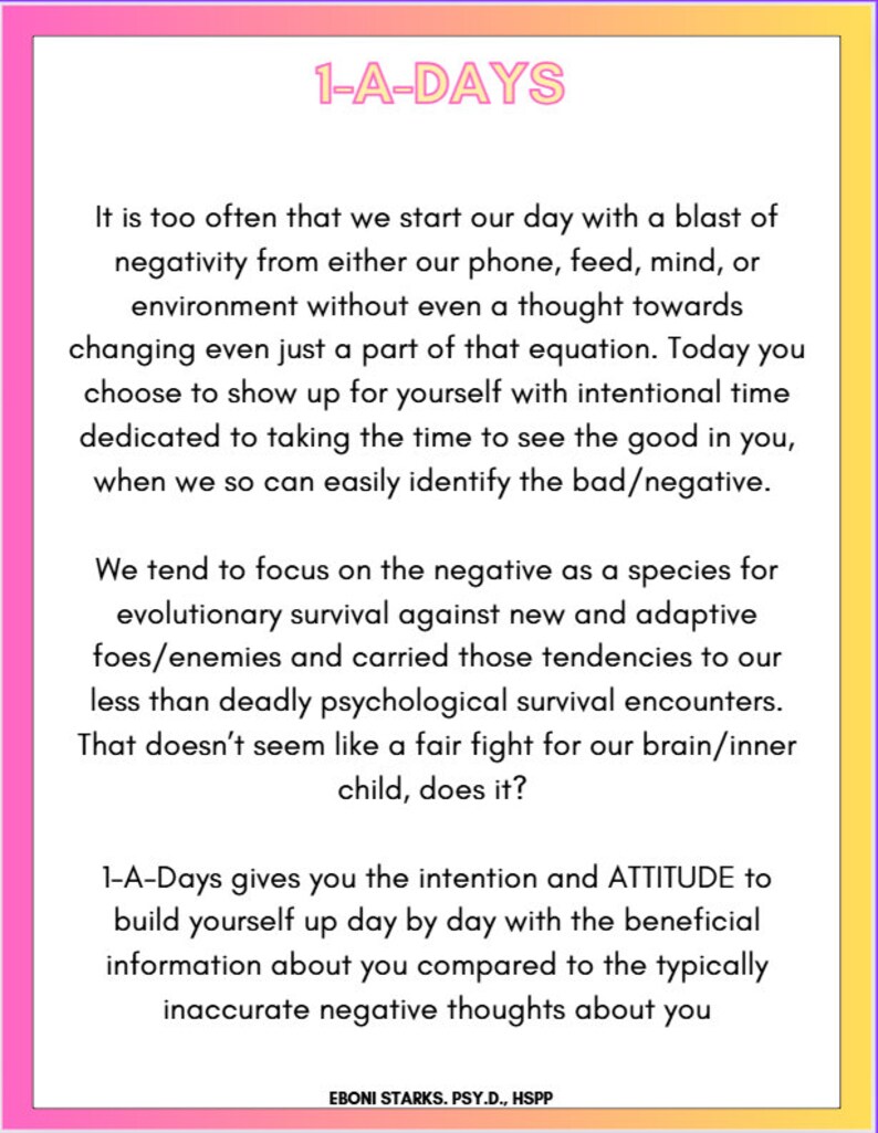 Self-esteem Coping Skill: 1-a-day (cbt/self-love) - Etsy