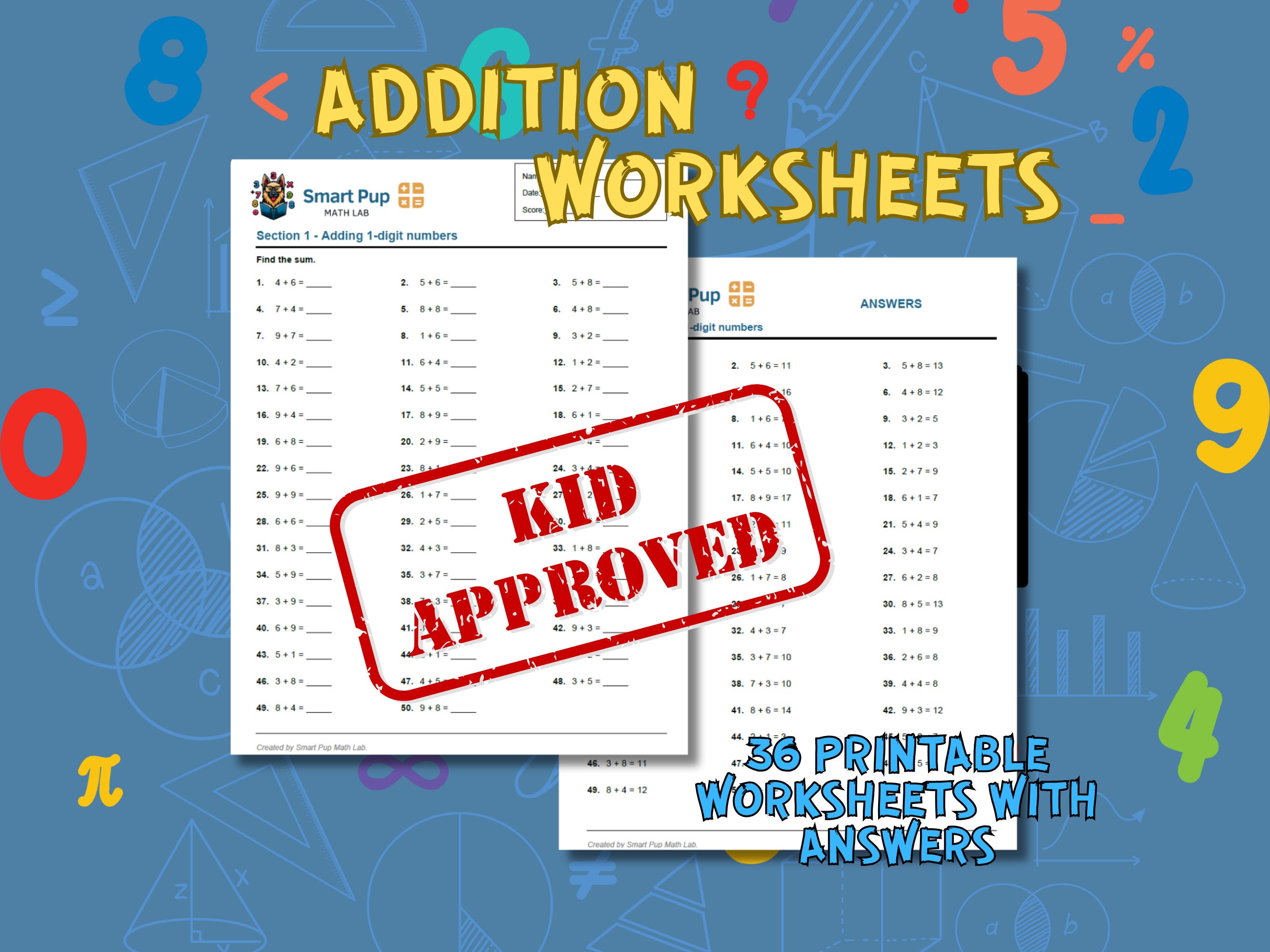36 Addition Worksheets That Are Printable, Addition for Kids, Primary ...