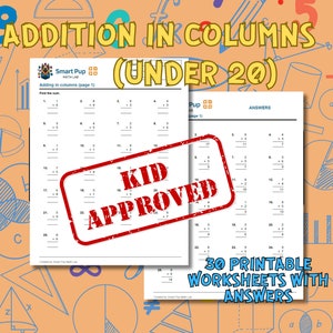 Addition in Columns, Printable Worksheets With Answers, Mathematics for ...