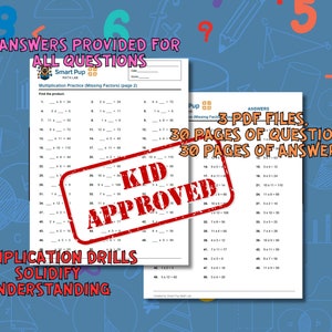 Multiplication Drills, Missing Factors With Answers, 30 Pages of Drills ...