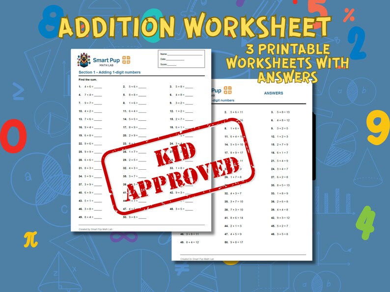 36 Addition Worksheets That Are Printable, Addition for Kids, Primary ...