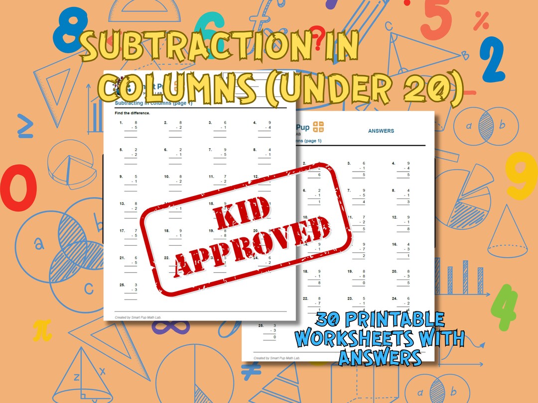 Subtraction in Columns, Printable Worksheets With Answers, Mathematics ...
