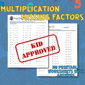 Multiplication Drills, Missing Factors With Answers, 30 Pages of Drills ...